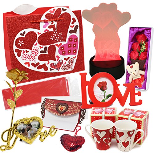 Joyin Toy Deluxe Valentine’s Day Gift Set with LED Decor, 2 Valentine ...