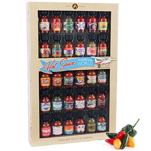 Thoughtfully Gifts, Hot Sauce Flavors of the World: 30 Pack Hot Sauce ...